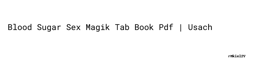 Blood Sugar Sex Magik Tab Book Pdf | Usach